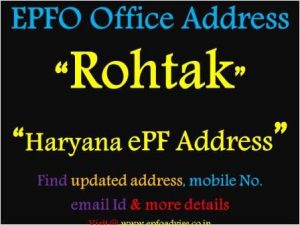 PF Office Rohtak Address Details, Toll-free, Email, Mobile no.