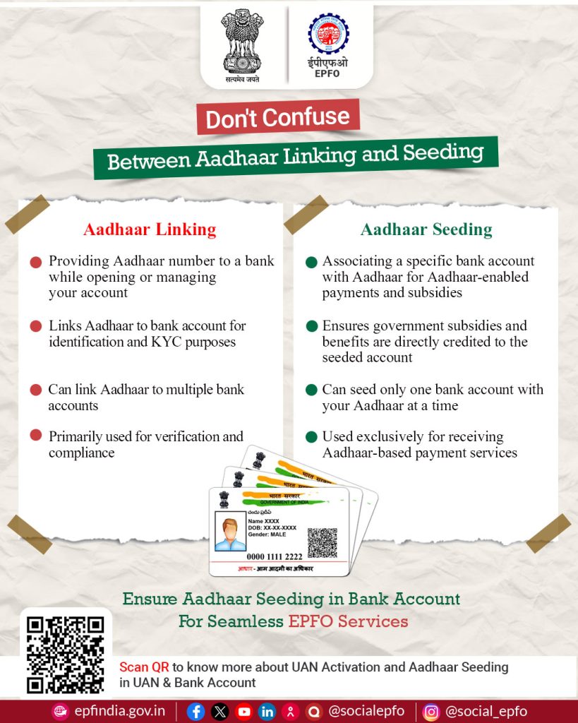 Aadhaar linking with Aadhaar seeding